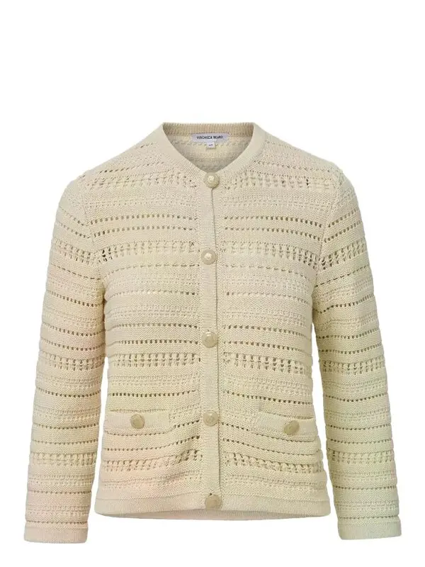 Veronica Beard Bellingham Open-knit Cardigan - Neutrals