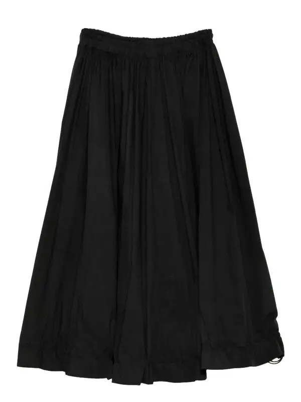 Yohji Yamamoto Gathered Midi Skirt - Black
