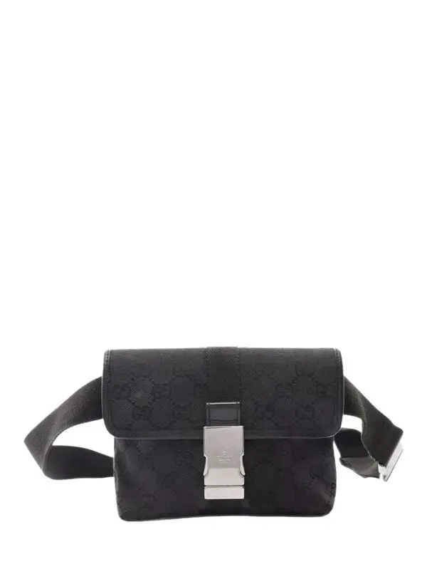 Gucci 2000s Gg Canvas Belt Bag - Black