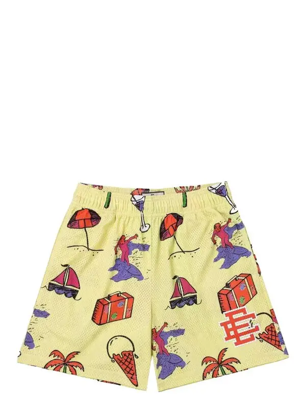 ERIC EMANUEL Printed Logo Shorts - Yellow