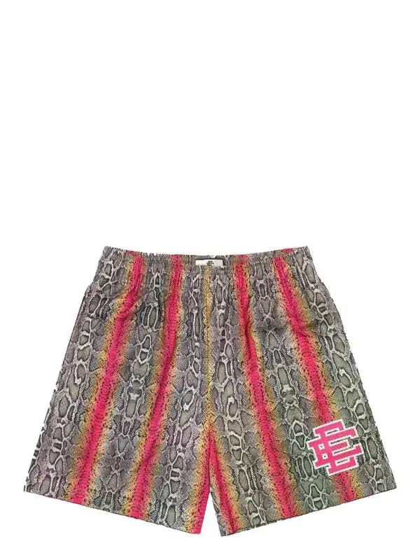 ERIC EMANUEL Snake-patterned Elasticated Waistband Shorts - Grey