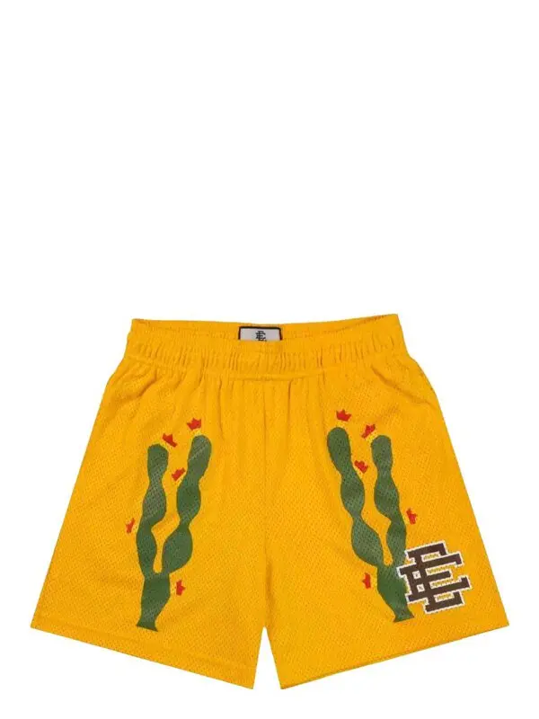 ERIC EMANUEL Cactus Print Elasticated Waistband Shorts - Yellow