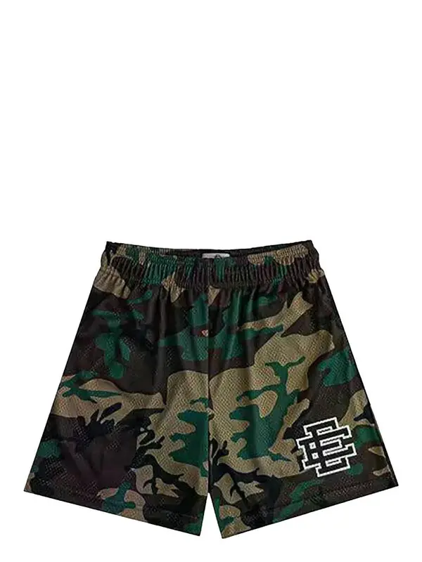 ERIC EMANUEL Camouflage Print Mesh Shorts - Brown