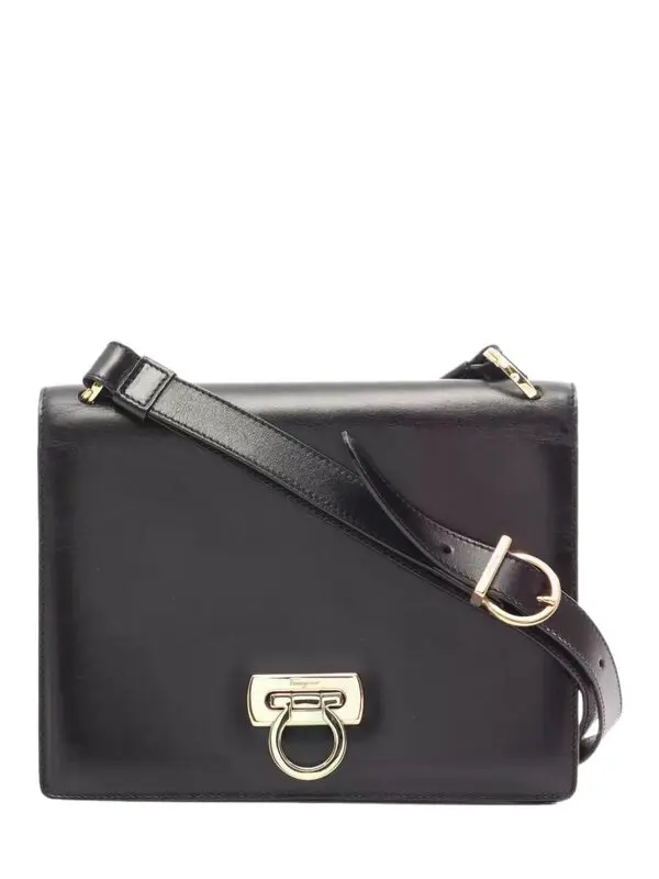 FERRAGAMO Gancini Shoulder Bag - Black