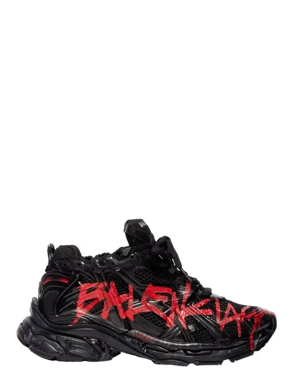 Balenciaga Graffiti Runner Sneakers - Black