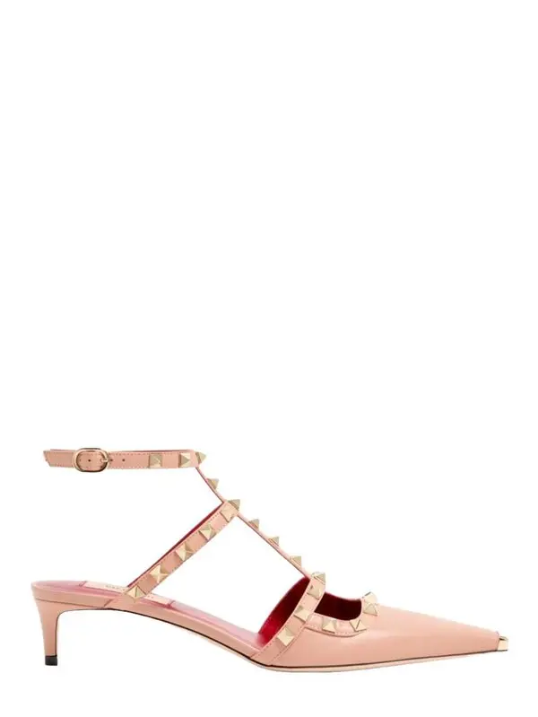 Valentino Garavani Rockstud Ankle-strap Heeled Sandals - Nude