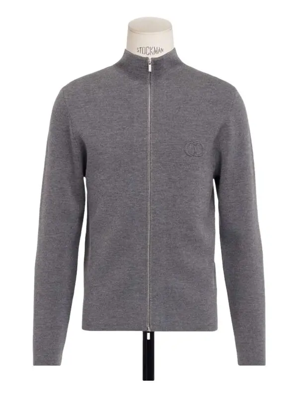 Dior High-neck Zip-up Jacket - Gray