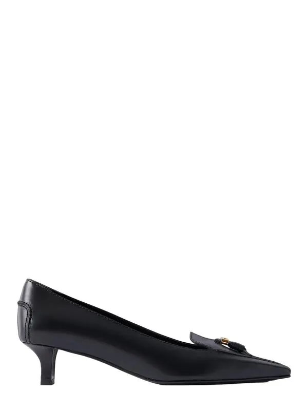TOD'S Leather Pumps With Logo Detail - Black
