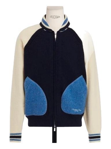 Dior Panelled Zip-up Cardigan - Blue