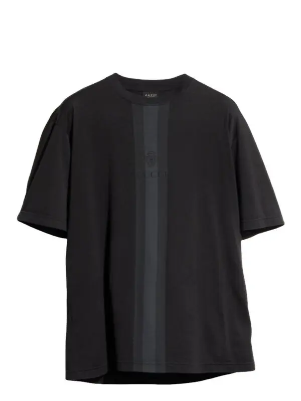 Gucci Cotton T-shirt With Muted Web - Black