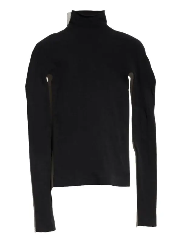 Gucci Seamless Stretch Nylon Jersey High Collar Long Sleeve Top - Black