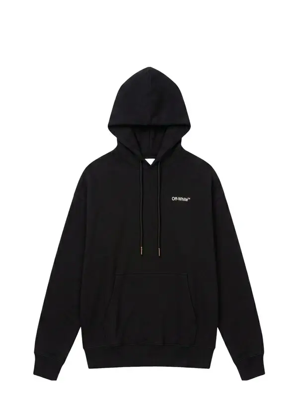 Off-White Hooded Sweatshirt With Arrow Motif - Black