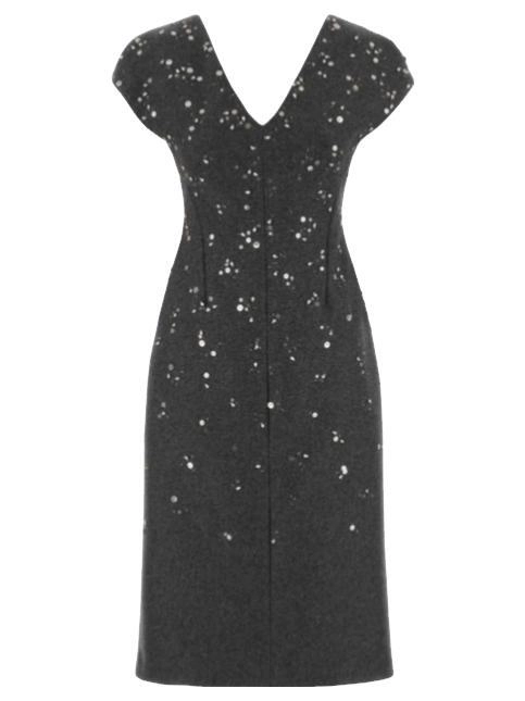 JIL SANDER Embellished Felt Dress - Black