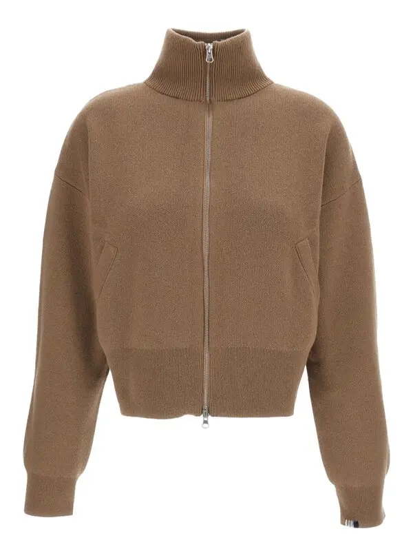 Extreme Cashmere Bomber Style Zip-up Sweater - Brown