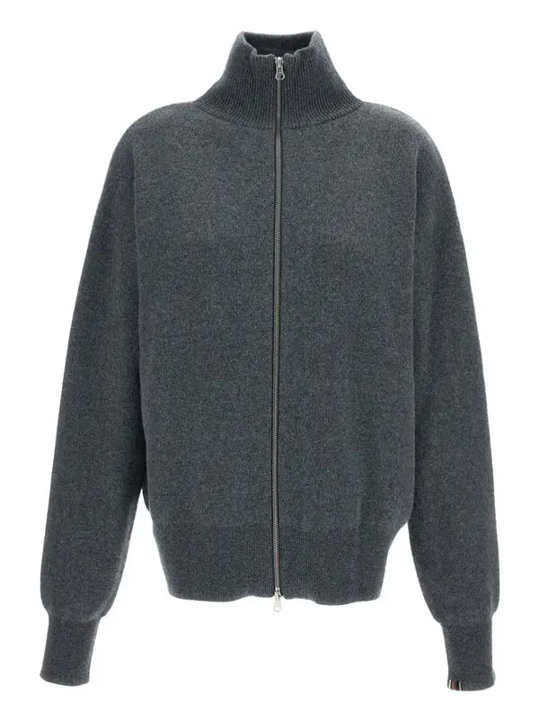 Extreme Cashmere Zip-up Sweater With High Neck - Grey