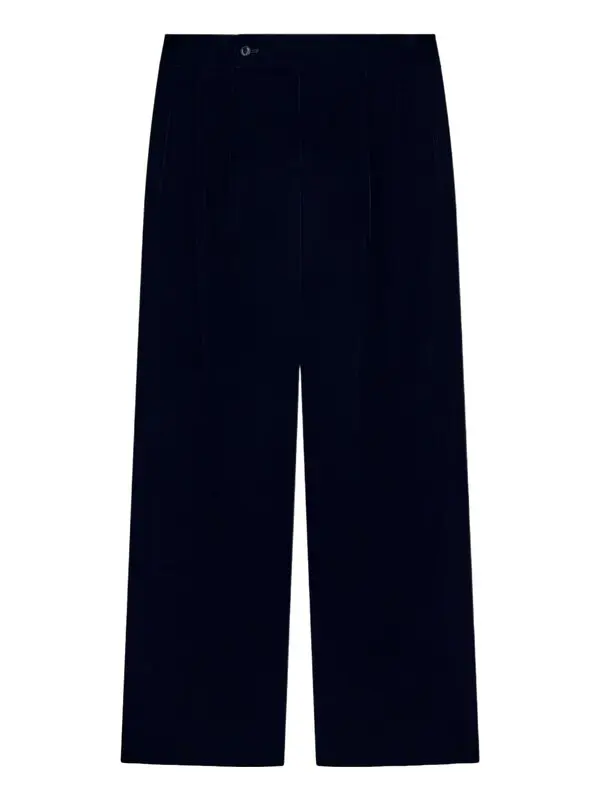 Giorgio Armani Oversized Stretch Velvet Trousers - Black