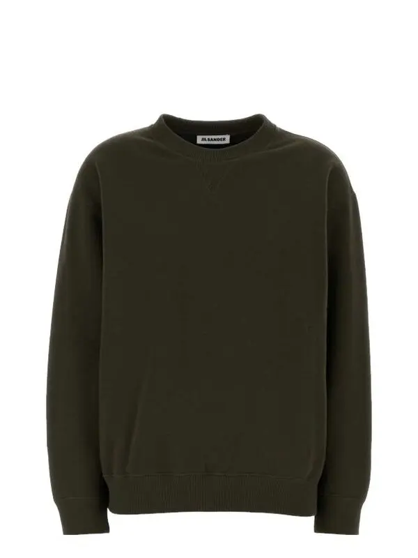 JIL SANDER Crew Neck Long Sleeve Sweatshirt - Black