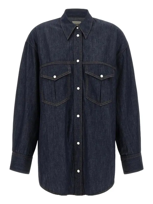 Khaite Long Sleeve Buttoned Shirt - Blue