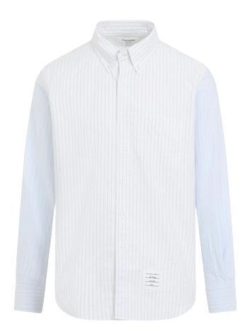 Thom Browne Stripe Panel Button-down Shirt - Medium Gray