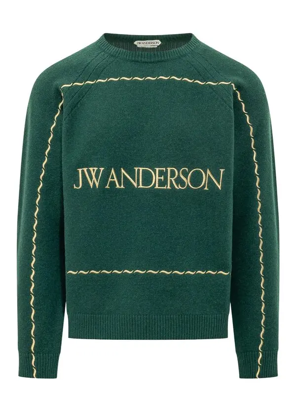 J.W.ANDERSON Logo Intarsia Knitted Sweater - Pine Color