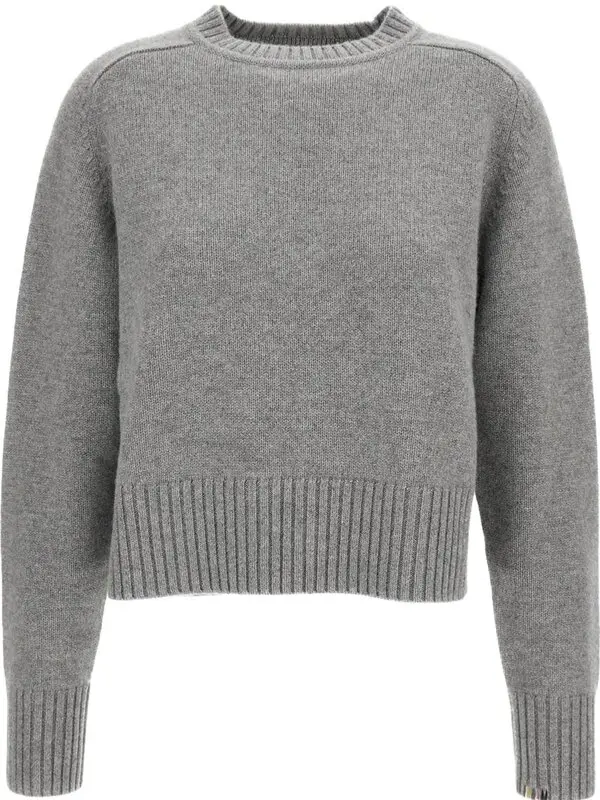 Extreme Cashmere Crew Neck Sweater With Ribbed Detailing - Grey