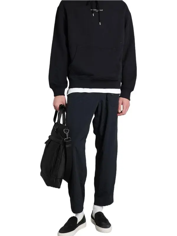 Maison Kitsuné Relaxed Fit Drawstring Trousers - Black