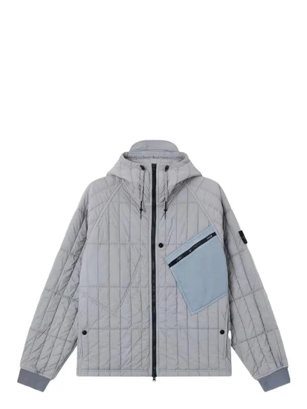 Stone Island Quilted Hooded Jacket With Anti-drop Finish - Ashes