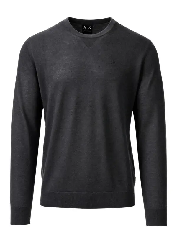 Armani Exchange Long Sleeve Crew Neck Sweater - Black
