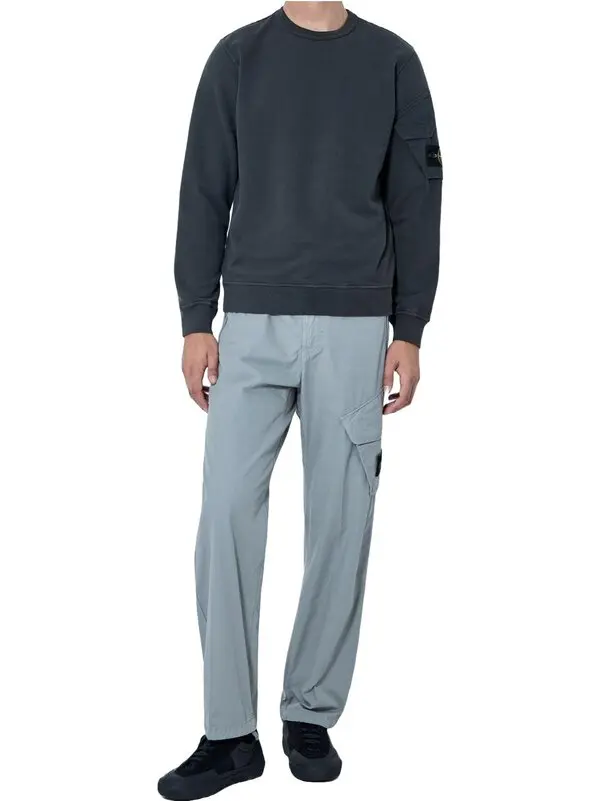 Stone Island Crewneck Sweatshirt With Sleeve Pocket - Grey