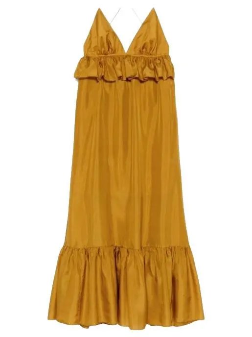 Zimmermann Rhiannon Ruffle Maxi Dress - Gold