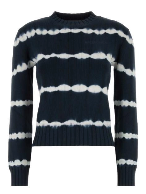 Balenciaga Striped Knit Top - Black