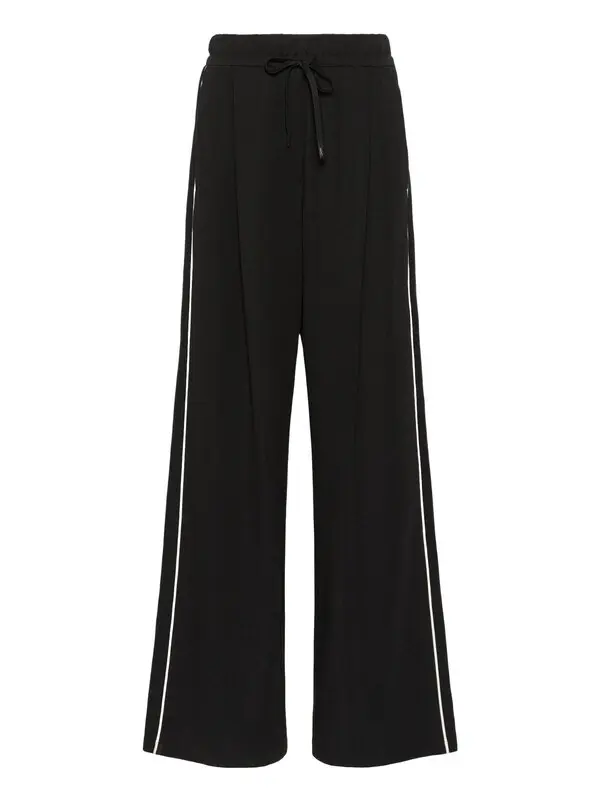 Max Mara Contrast Trim Wide-leg Pants - Black