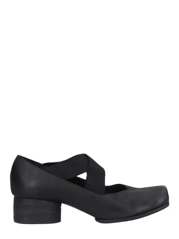 UMA WANG Square-toed Ballet Flats With Criss-cross Detail - Black