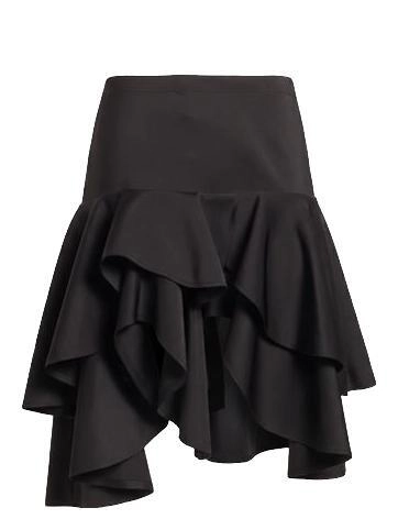 DES_PHEMMES Midi Skirt With Ruffles - Black