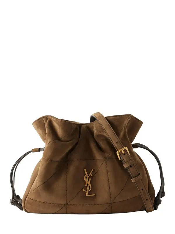 Saint Laurent Jamie Quilted Suede Shoulder Bag - Brown
