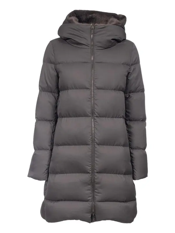 Herno Quilted Zip-up Hooded Jacket - Black