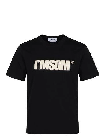 MSGM Cotton Logo Print T-shirt - Black