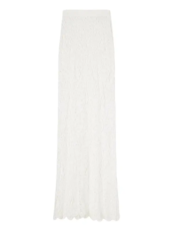 Miguelina Viviana Guipure Lace Cotton Maxi Skirt - White