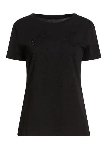 Armani Exchange Embellished Cotton T-shirt - Black