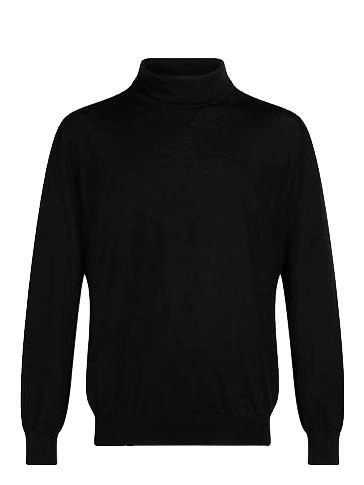 LARDINI Wool Turtleneck Sweater - Black