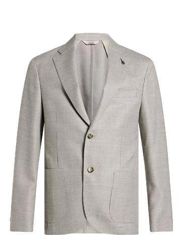 PAOLONI Blazer Size Virgin Wool, Silk, Linen - Grey