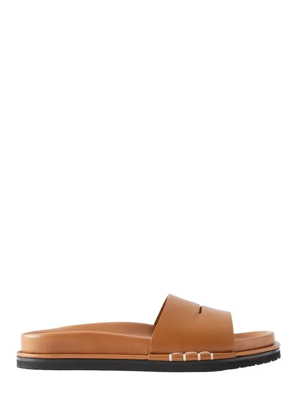 JW Anderson Fussbett Leather Slides - Brown