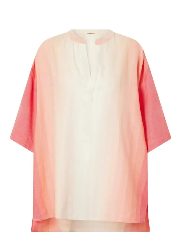 MARRAKSHI LIFE Striped Cotton Coverup - Red