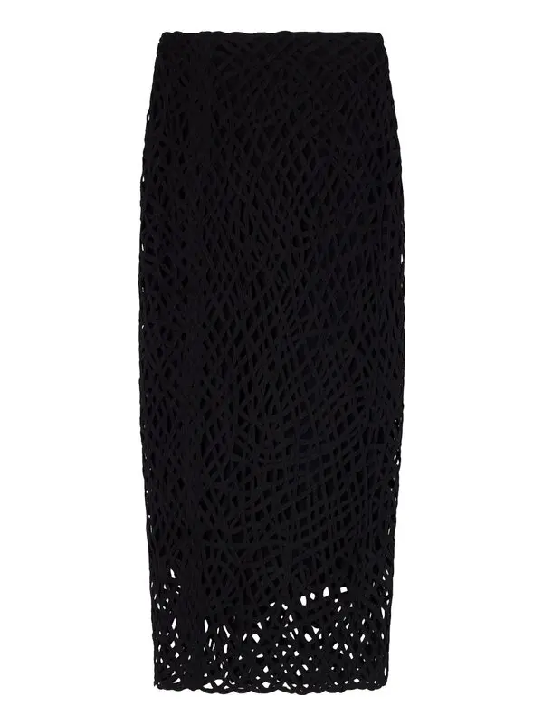 DIOTIMA Marseille Crocheted Midi Skirt - Black