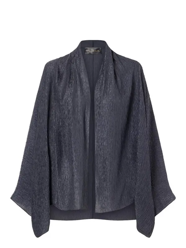 CORTANA Anhelo Crinkled Silk-charmeuse Jacket - Blue