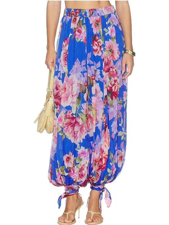 Hemant & Nandita Floral Print Harem Pants - Blue