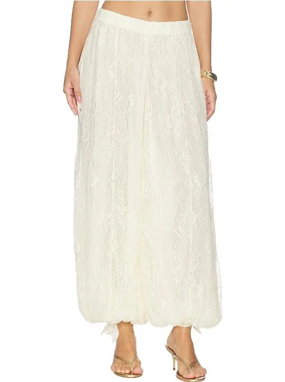 Hemant & Nandita Lace Harem Pants - Eggshell