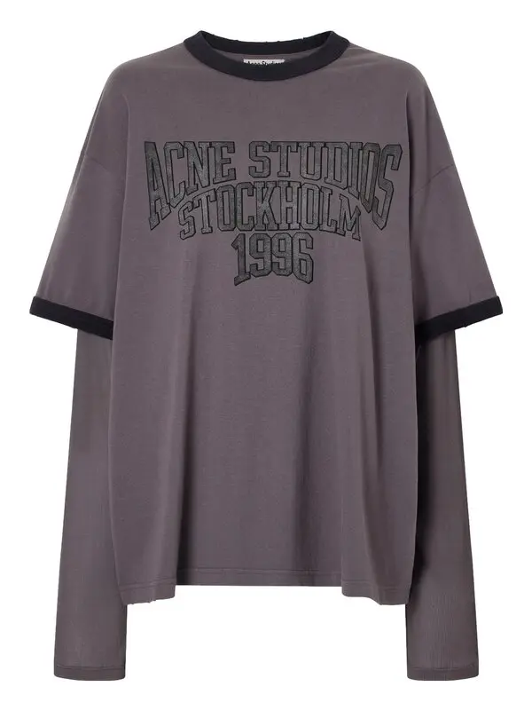 Acne Studios Logo-print Cotton-jersey T-shirt - Purple