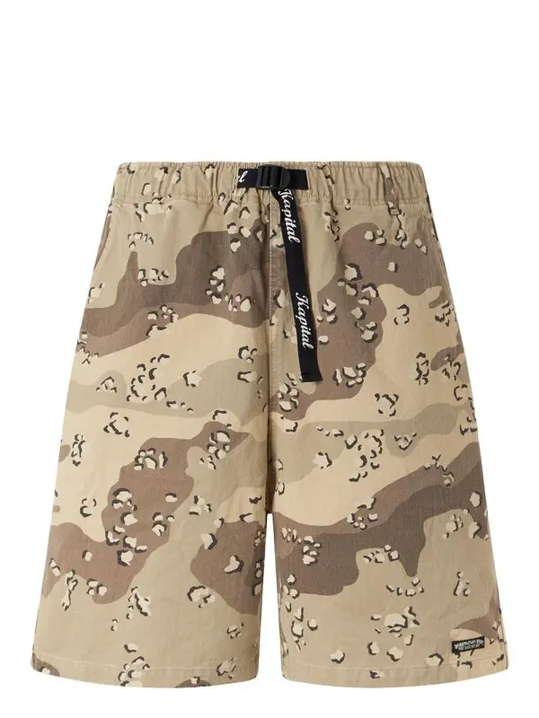 Kapital Straight-leg Camouflage Print Cotton Shorts - Neutrals