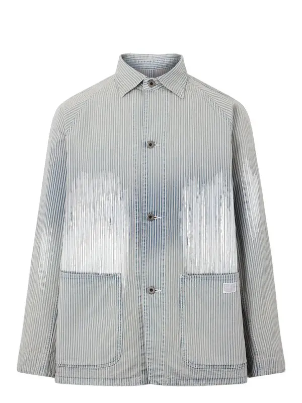 Kapital Liberty Striped Denim Overshirt - Blue